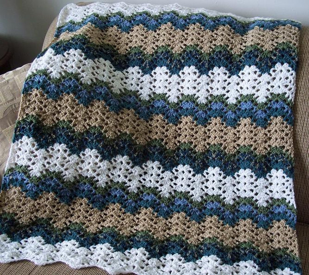 Pattern Only Shell Ripple Crocheted Baby Afghan Blanket INSTANT ...