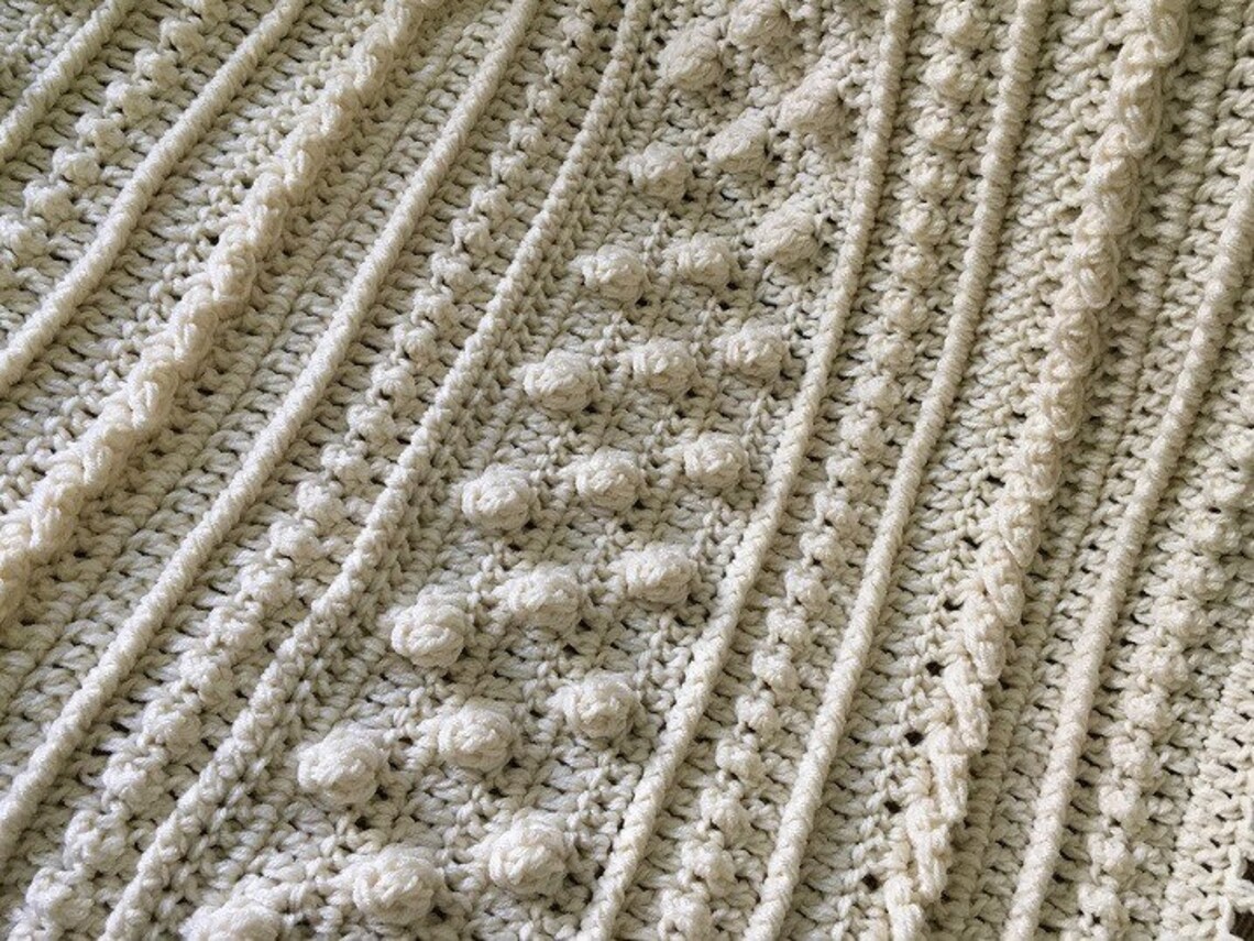 Pattern Only Aran Isles Fisherman Crochet Afghan Blanket INSTANT ...