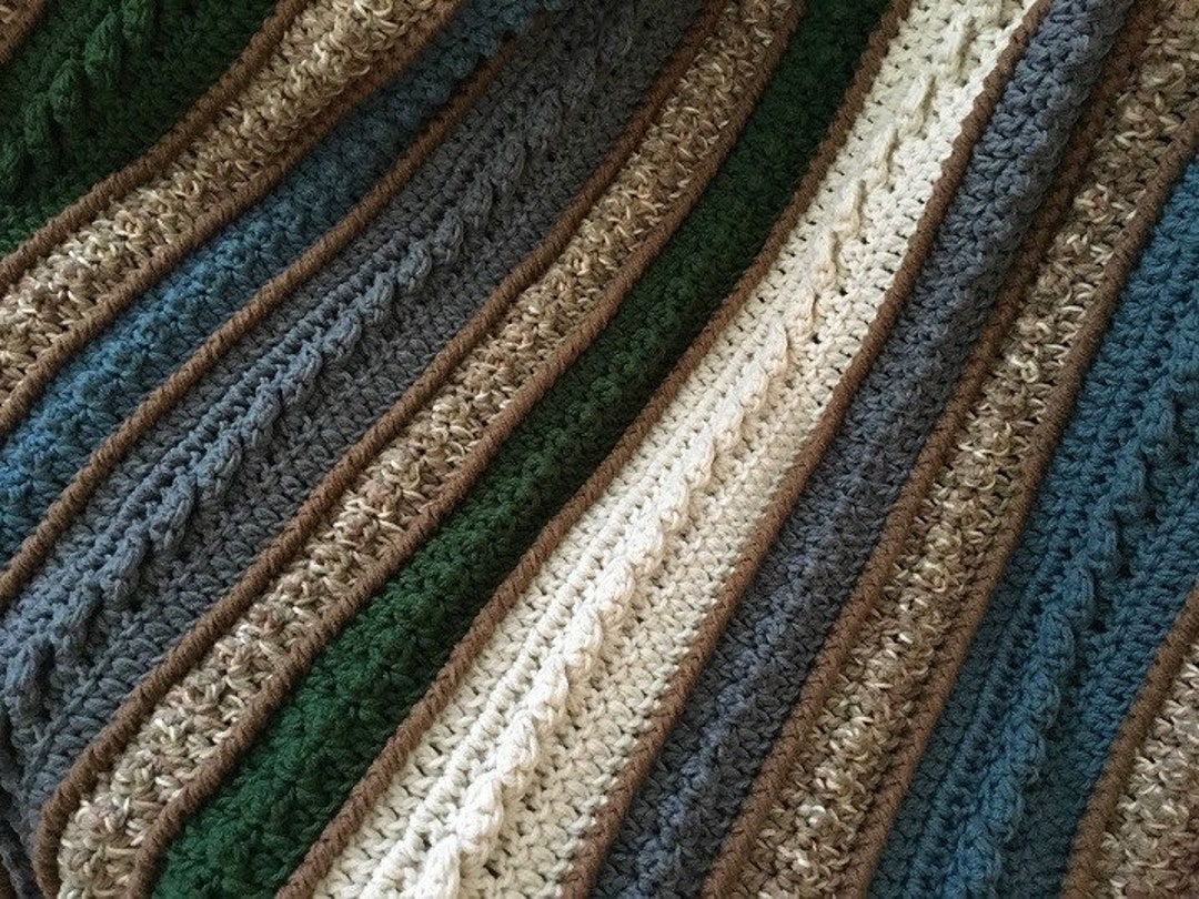 Pattern Only Scrapper's Aran Fisherman Crochet Afghan Blanket INSTANT ...