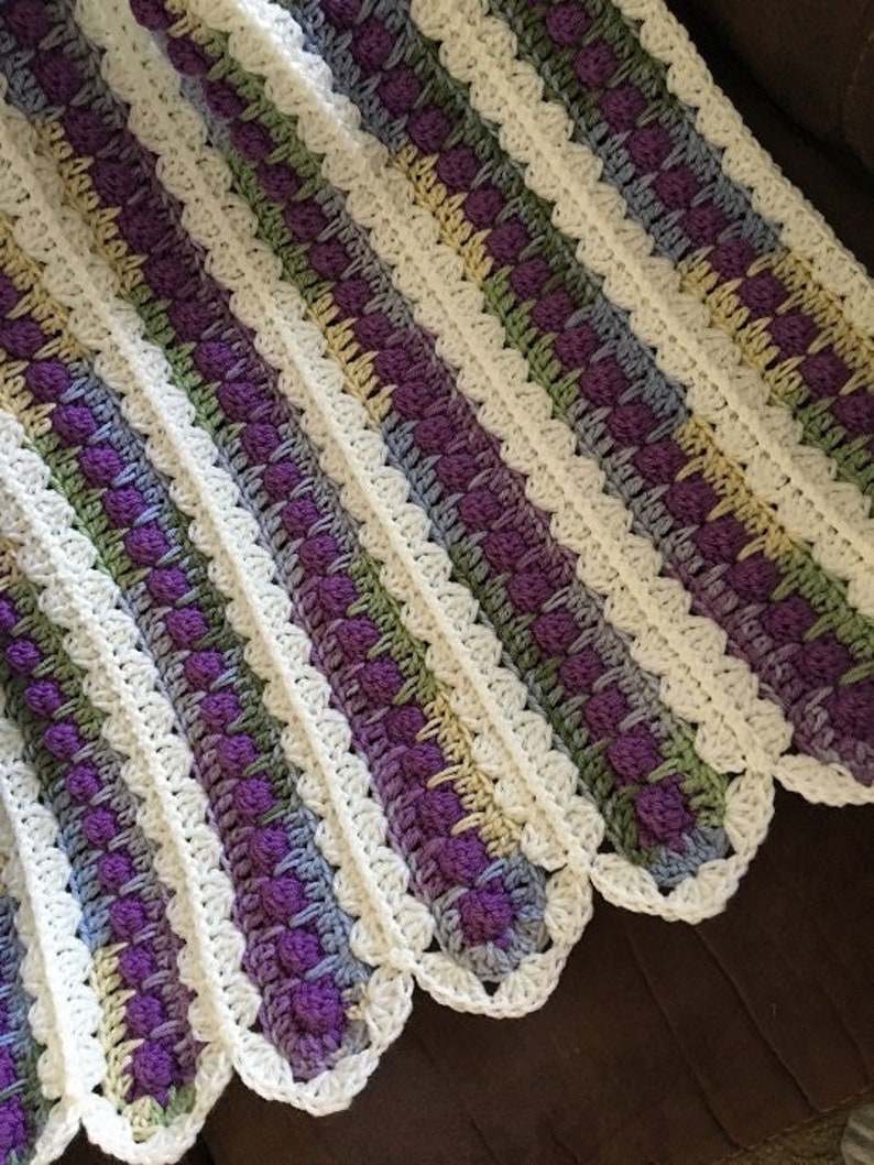 PDF Pattern Only Lavender Meadow Crocheted Mile a Minute Afghan Blanket ...