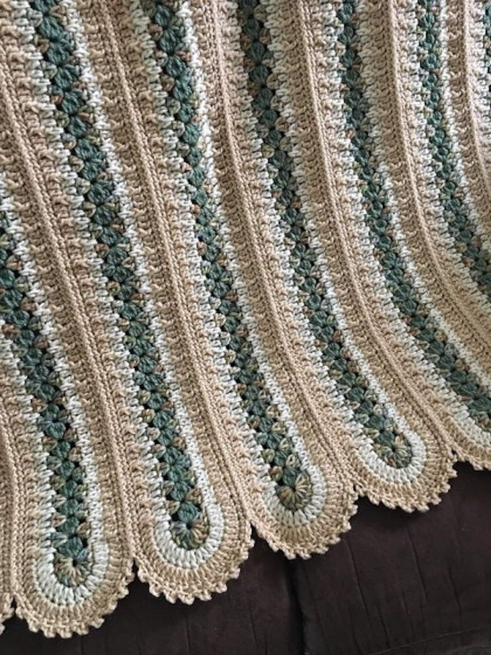 PDF Pattern Only Sand and Sage Crocheted Mile a Minute Afghan Blanket ...