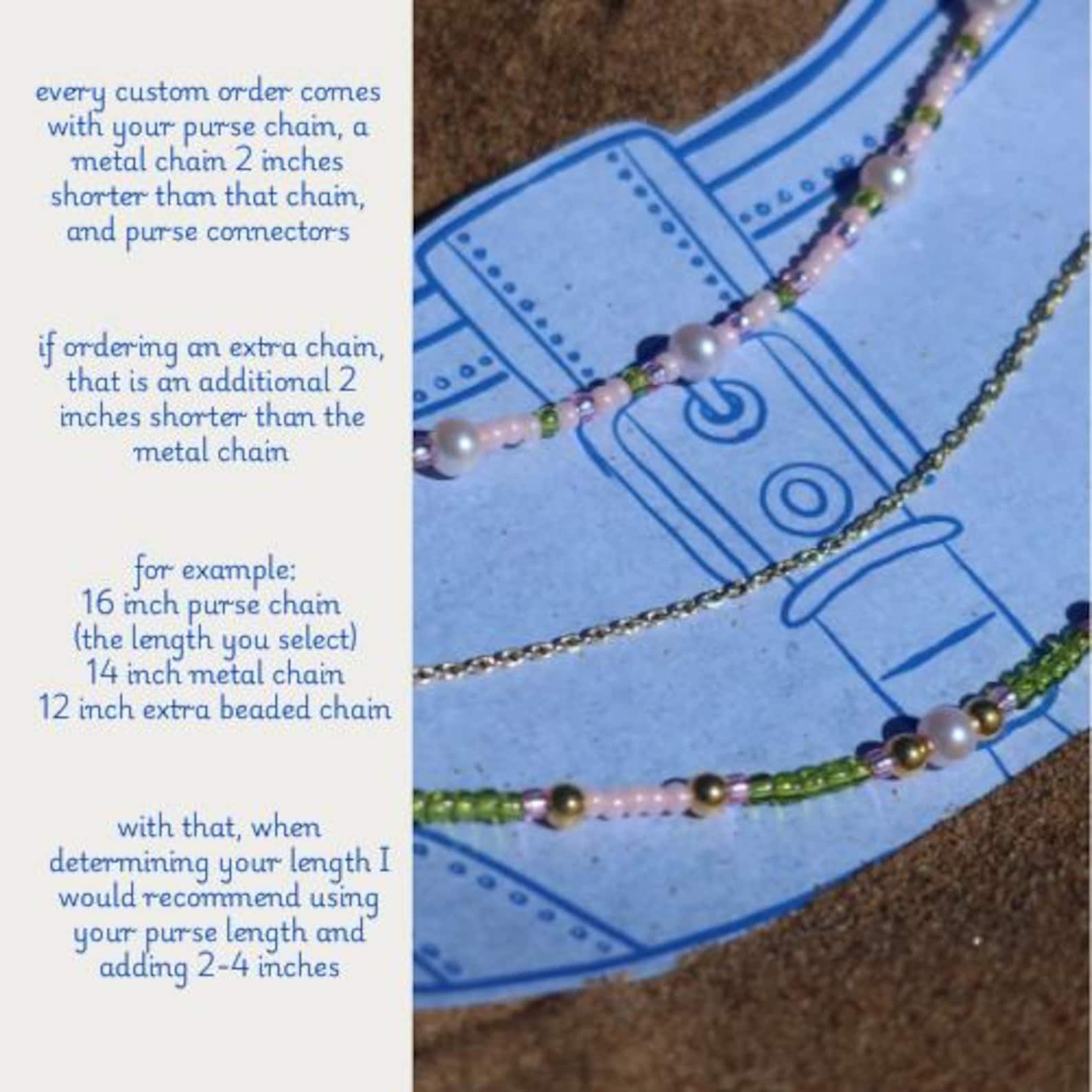 Custom Beaded Purse Chain - Etsy