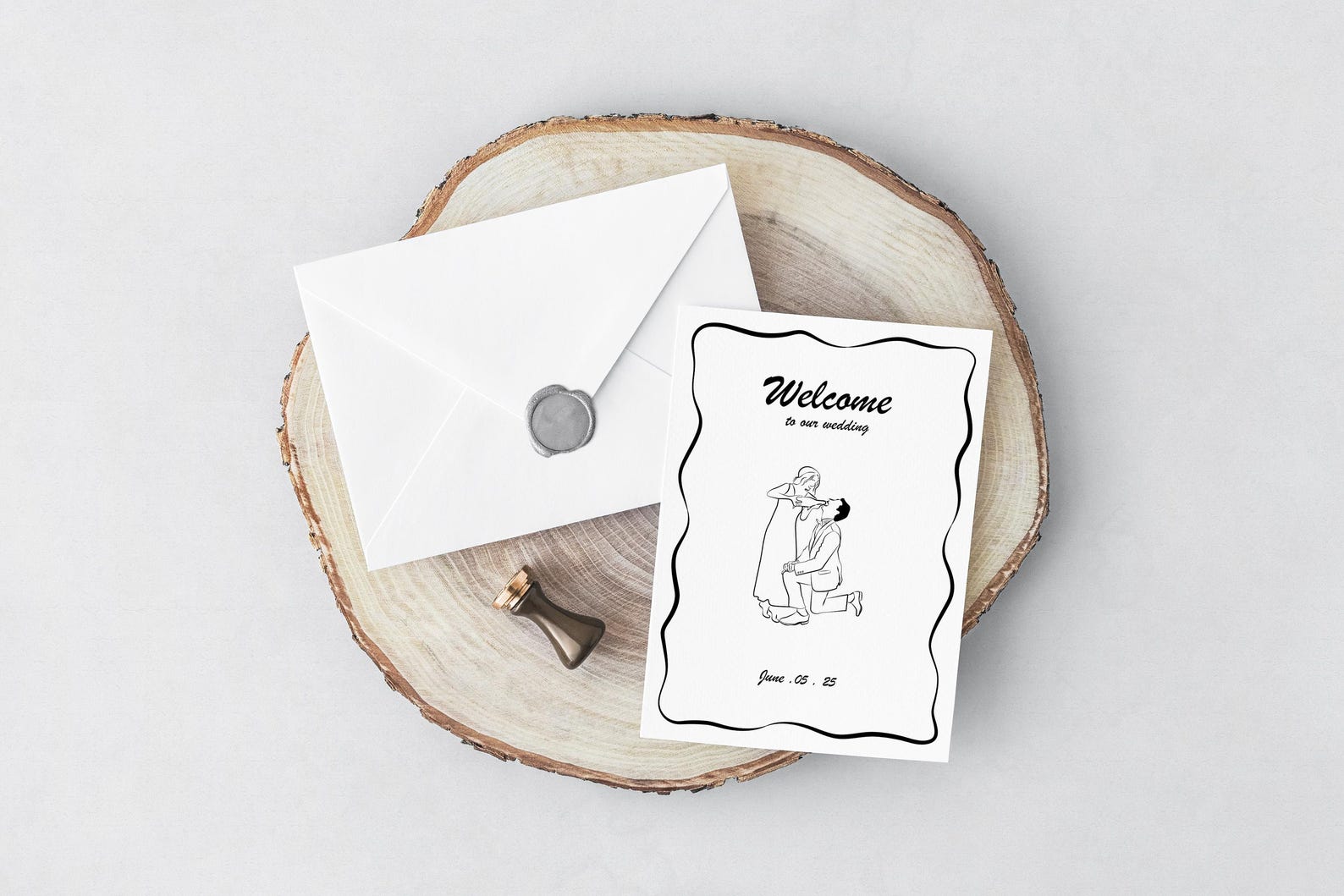 Hand Drawn Bride and Groom Illustration: Minimalist Wedding Clipart ...