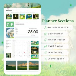 Studio Ghibli-inspired Notion Template | Notion All-in-one Planner, Aesthetic Notion Organizer ...