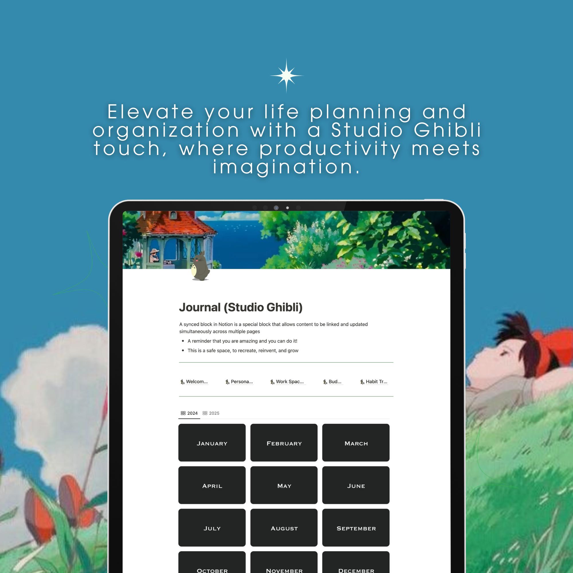 Studio Ghibli-inspired Notion Template | Notion All-in-one Planner ...
