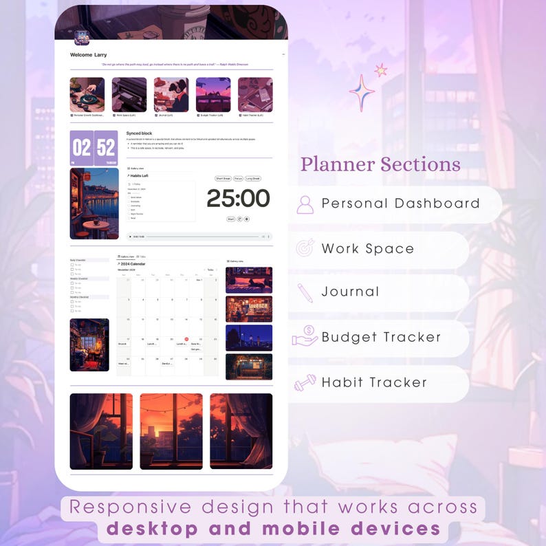 Lofi-inspired Notion Template | Notion All-in-one Planner, Aesthetic Notion Organizer, Notion ...