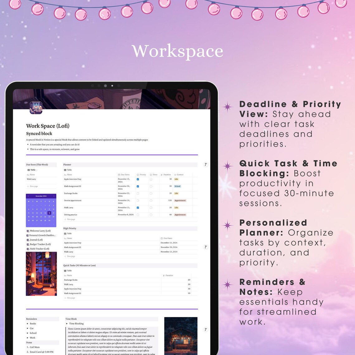 Lofi-inspired Notion Template | Notion All-in-one Planner, Aesthetic ...