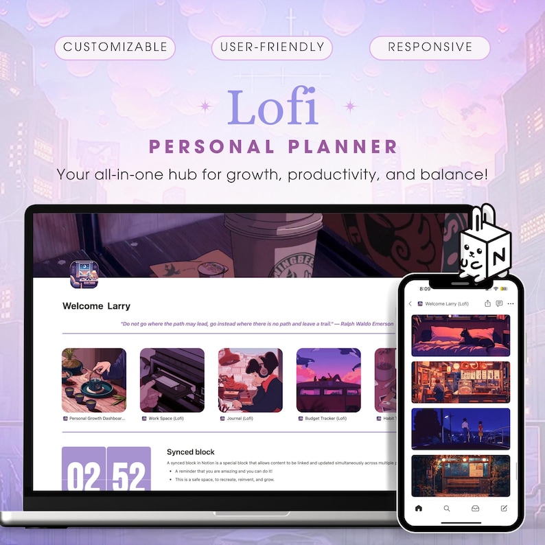 Lofi-inspired Notion Template | Notion All-in-one Planner, Aesthetic ...