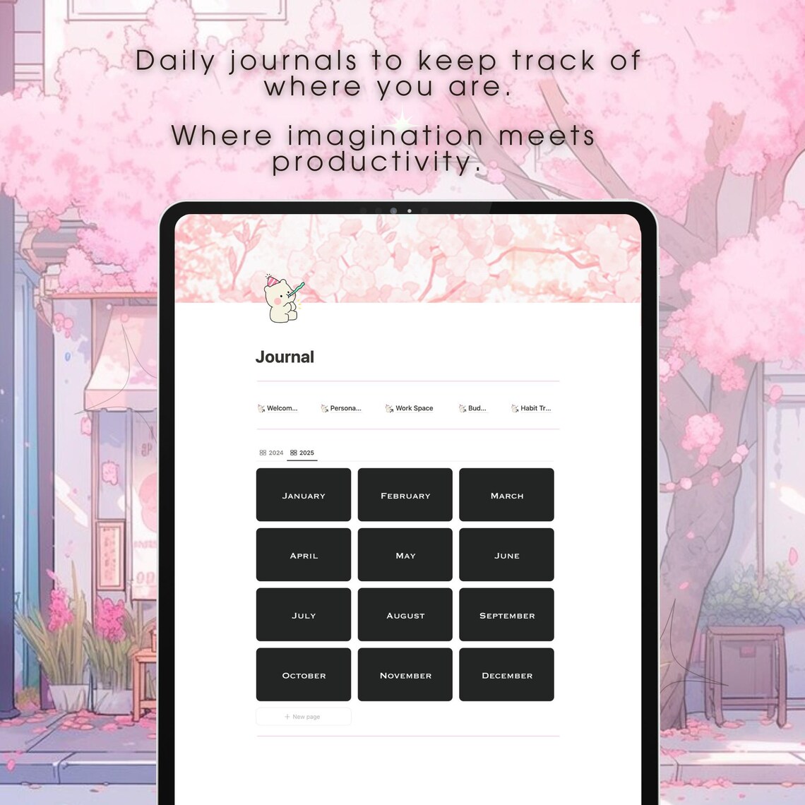 Cherry Blossom-inspired Notion Template | Notion All-in-one Planner ...