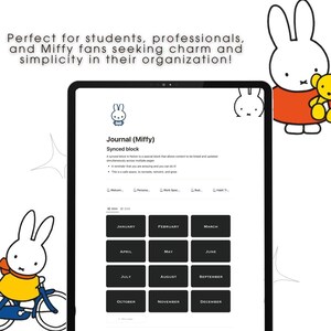 Miffy Notion Template: All-in-one Planner (digital Download) - Etsy Canada