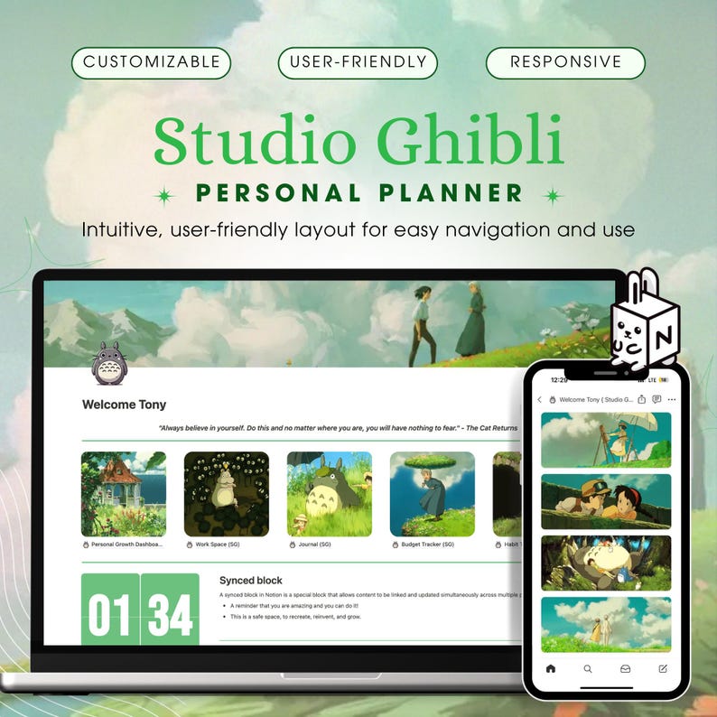 Studio Ghibli-inspired Notion Template | Notion All-in-one Planner, Aesthetic Notion Organizer ...