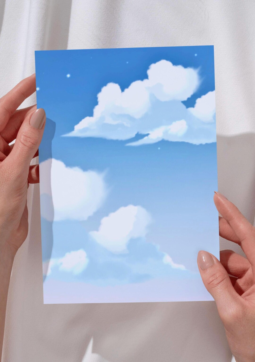 Cloudy Sky Prints - Original, Hand-drawn Art Print With Vibrant Colours ...