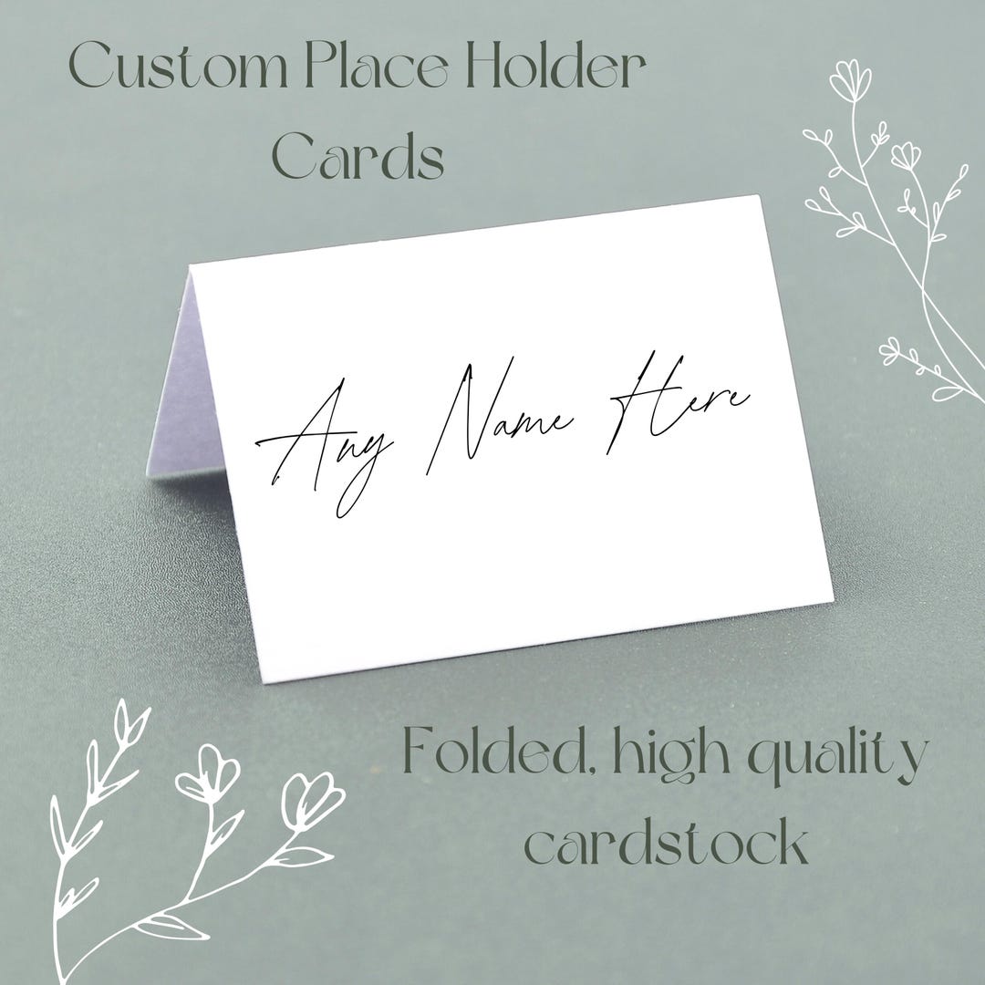 Custom Placeholder Cards - Folded, Tent Elegant Dinner Place Settings ...