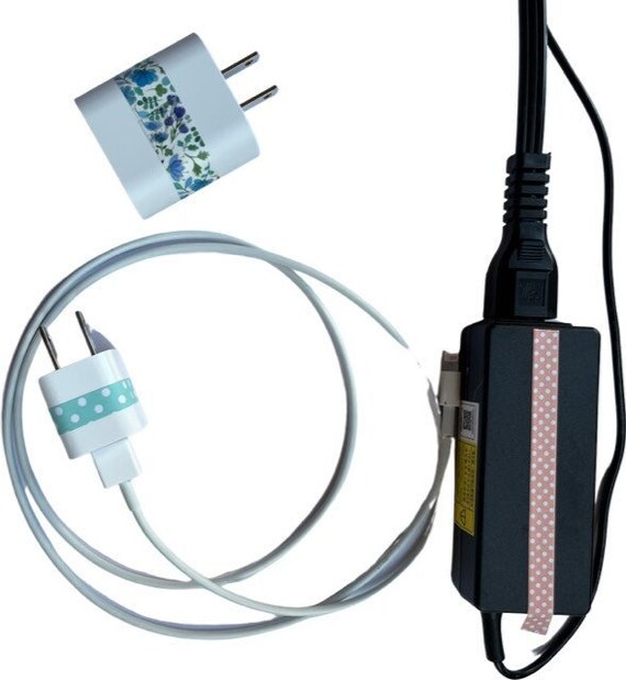 Charger Cord Cable Sticker Wraps - Washi Tape Strips - Set of 5 - many ...