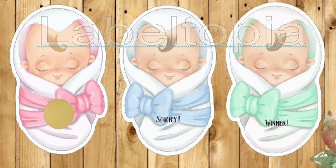 Baby Shower Scratch off Game Cards - Baby Bundles - Pink, Blue or Green ...