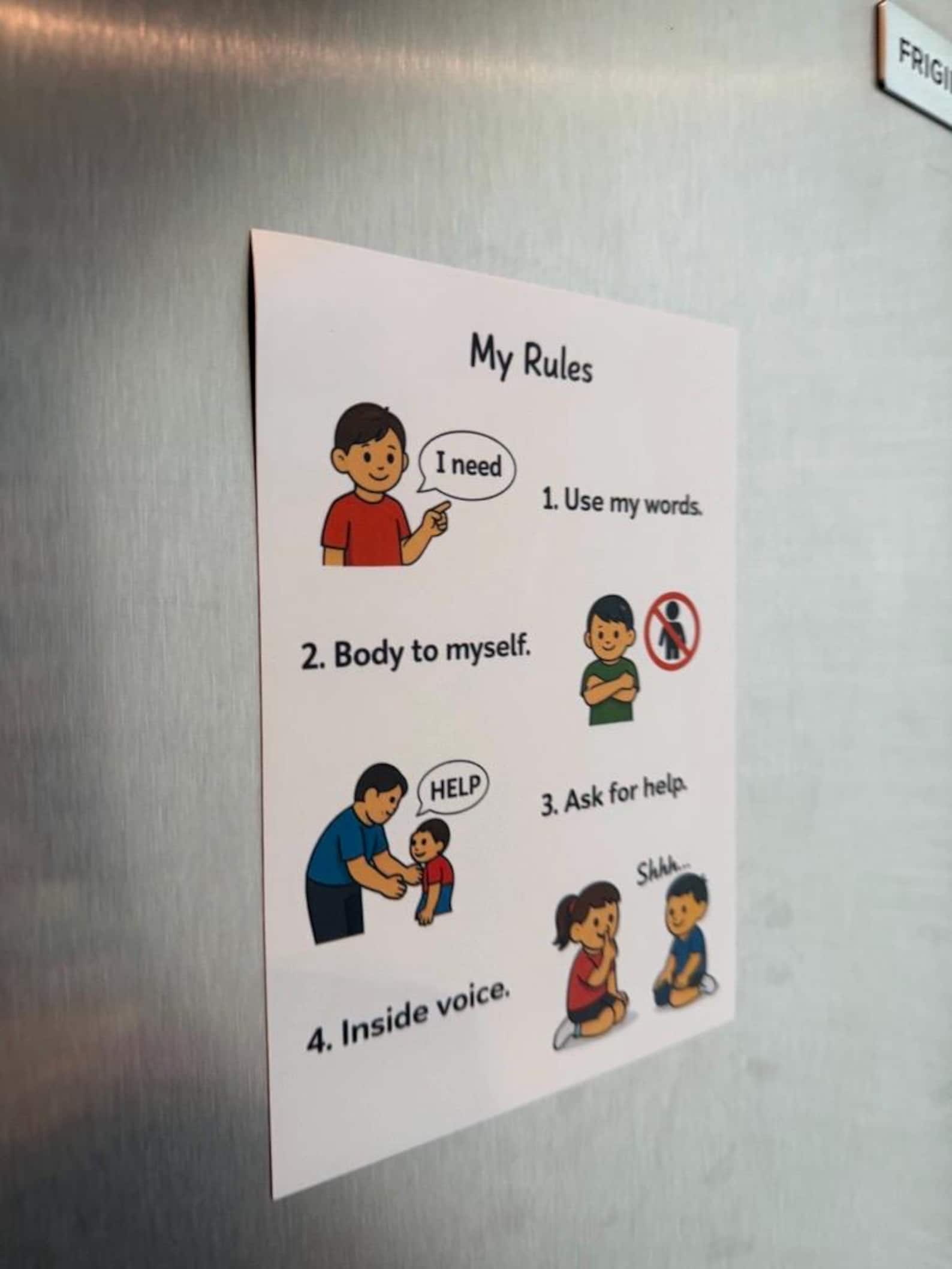 5x7 “my Rules” Visual Support Magnet - Etsy