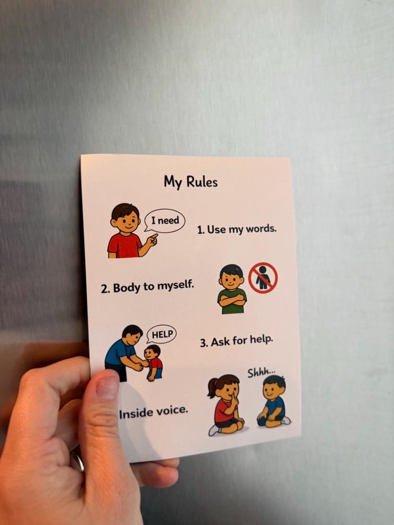 5x7 “my Rules” Visual Support Magnet - Etsy