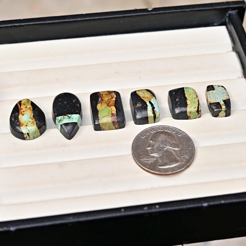 Blackjack Turquoise Cabochon Natural Black Jack Turquoise Flatback ...