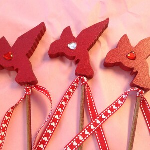 Plant Stakes - Valentine Sparkly Red Love Birds - Etsy