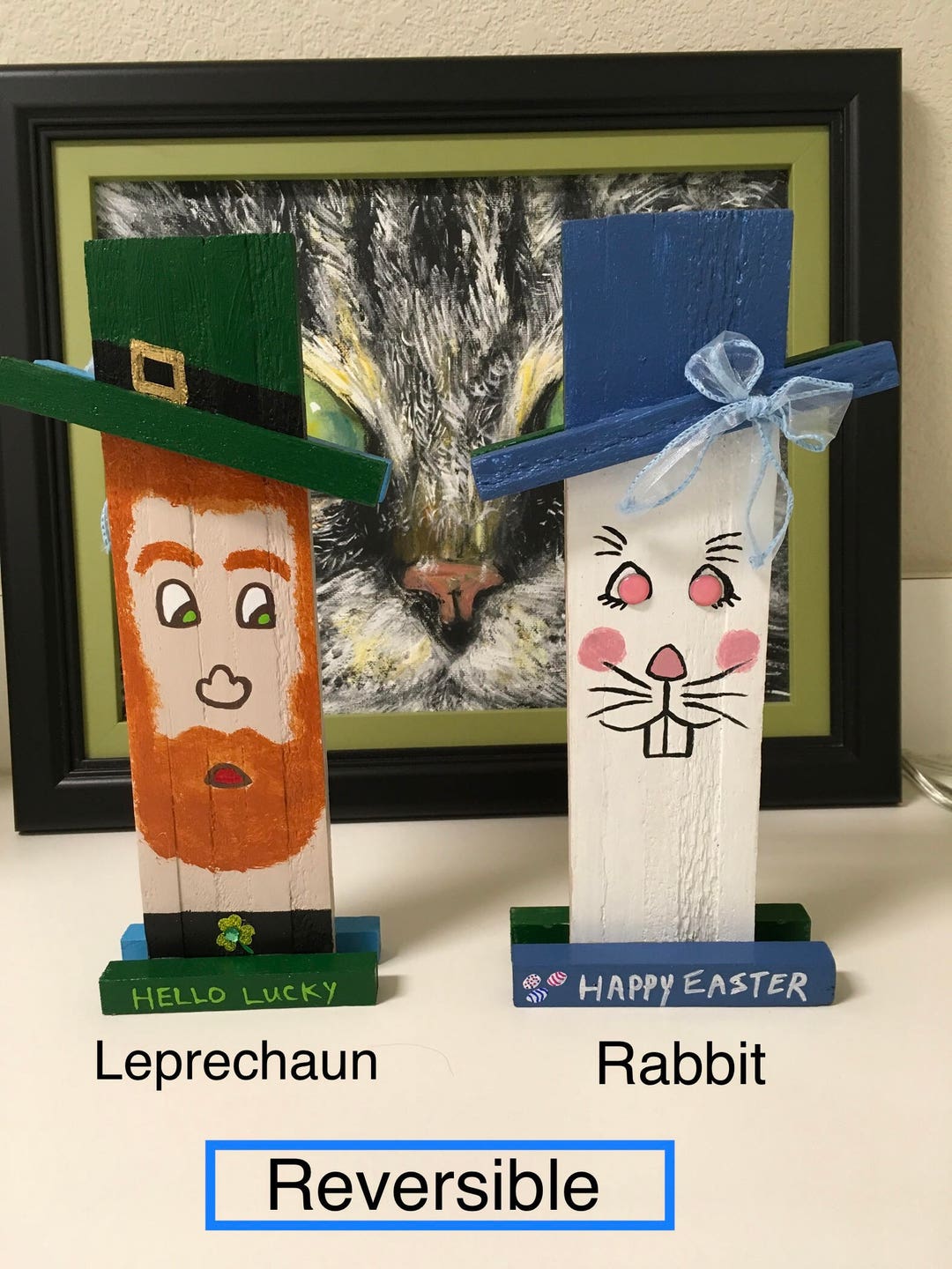 Reversible Leprechaun and Easter Rabbit - Etsy.de