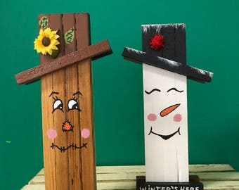 Reversible Scarecrow/ Snowman - Etsy