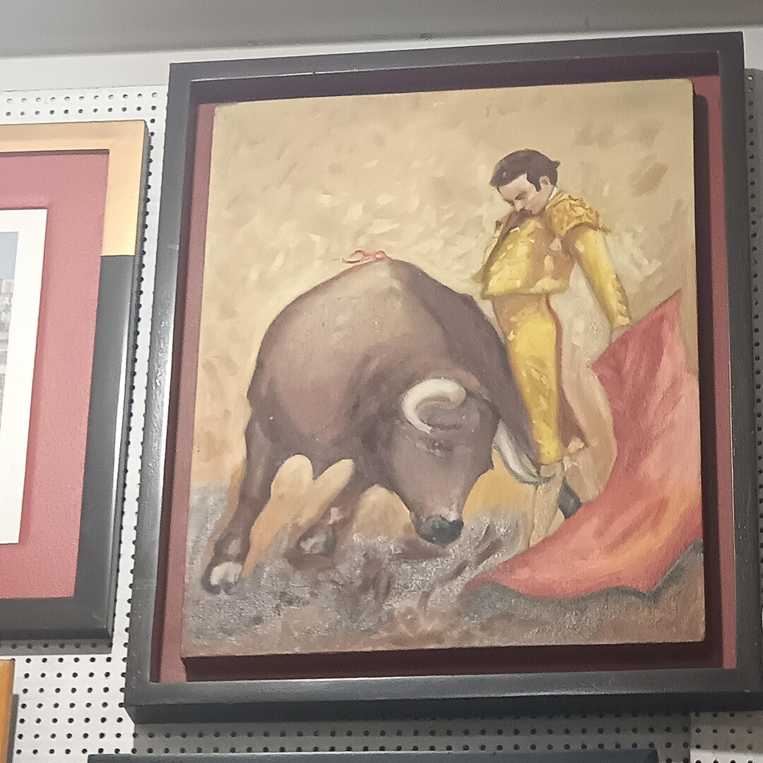 Pintura Al Oleo "el Torero Y La Bestia: Un Encuentro De Fuerza Y ...