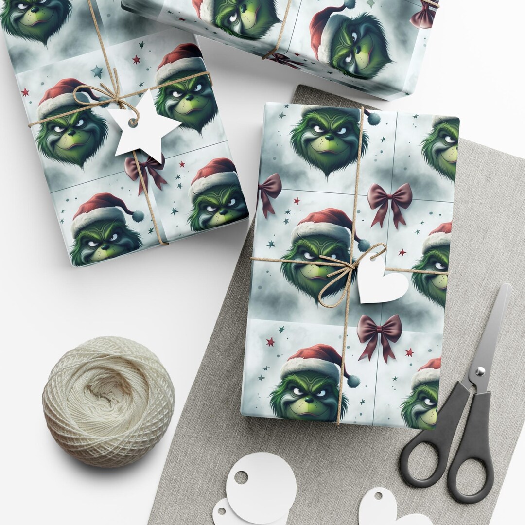 Whimsical Grinch Gift Wrap Paper - Etsy