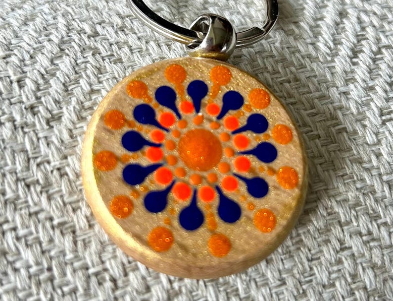 Mandala Art Keychains, 1.5" Hand Painted, Dot Art, Dot Mandala - Etsy
