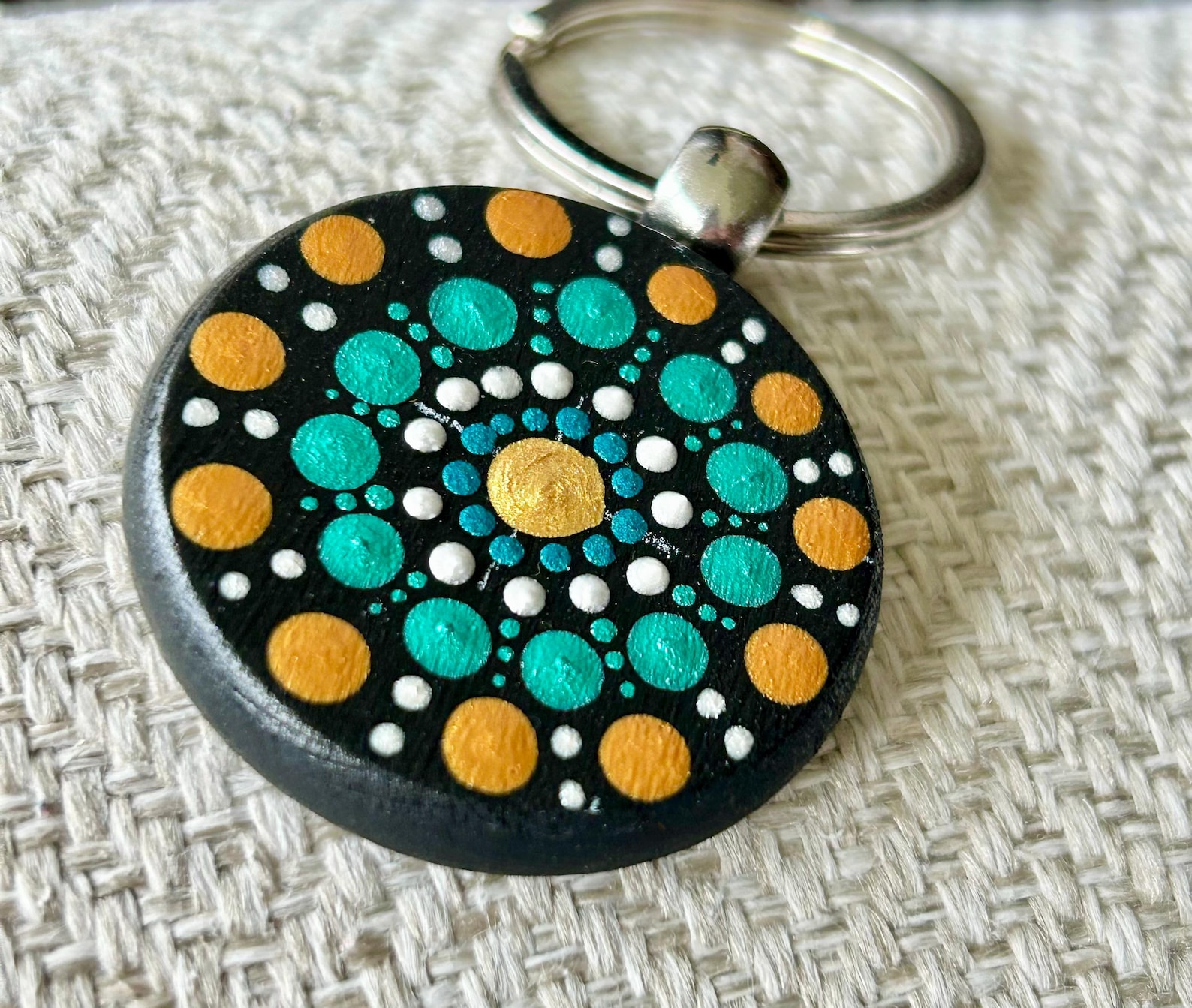 Mandala Art Keychains, 1.5" Hand Painted, Dot Art, Dot Mandala - Etsy