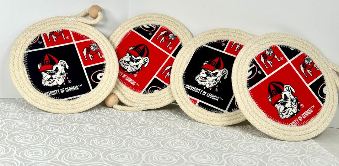 Georgia Bulldog Football Fans - Set of Four 5.5" Round Coaster/trivets ...