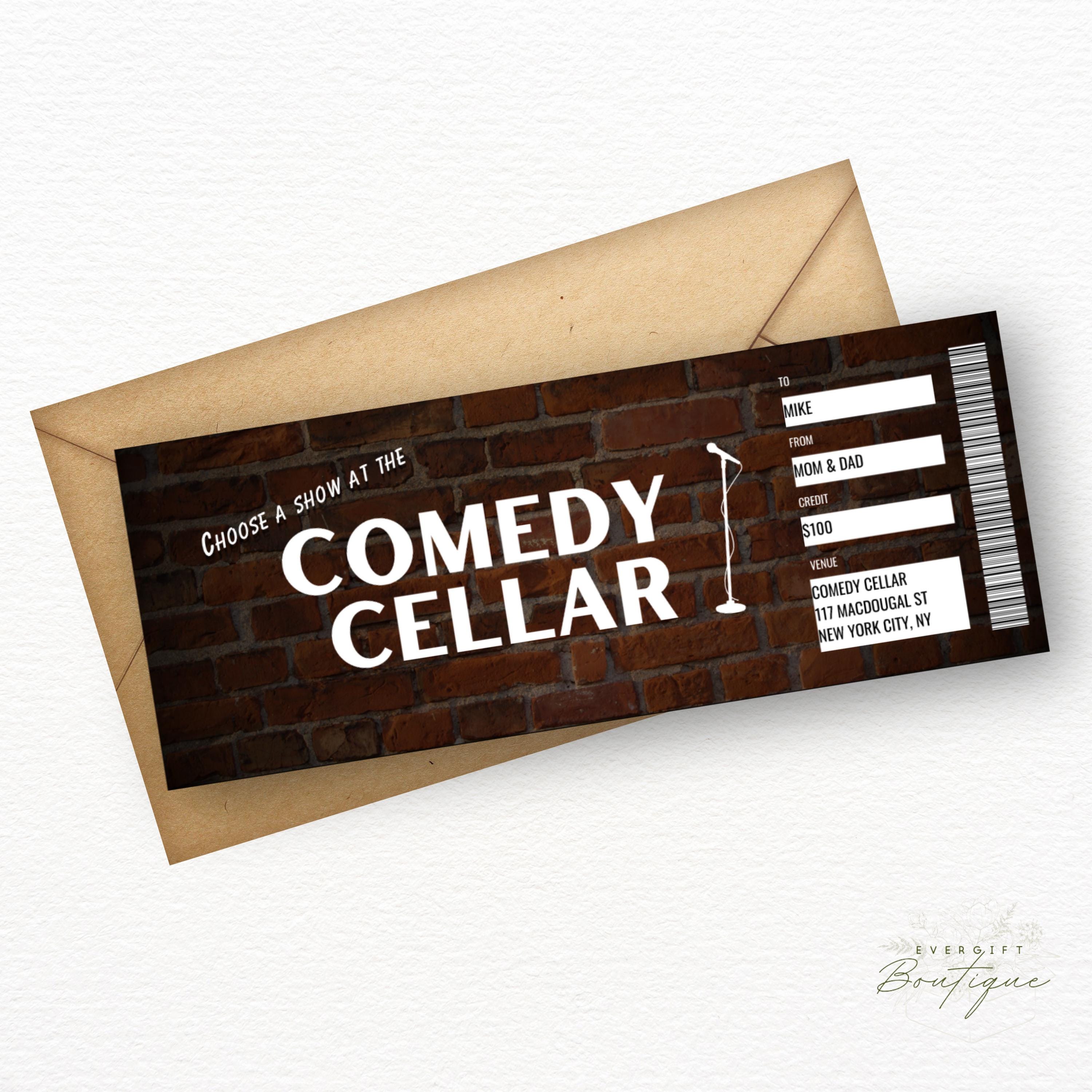 Customizable Comedy Show Ticket Template – Editable Gift Certificate ...