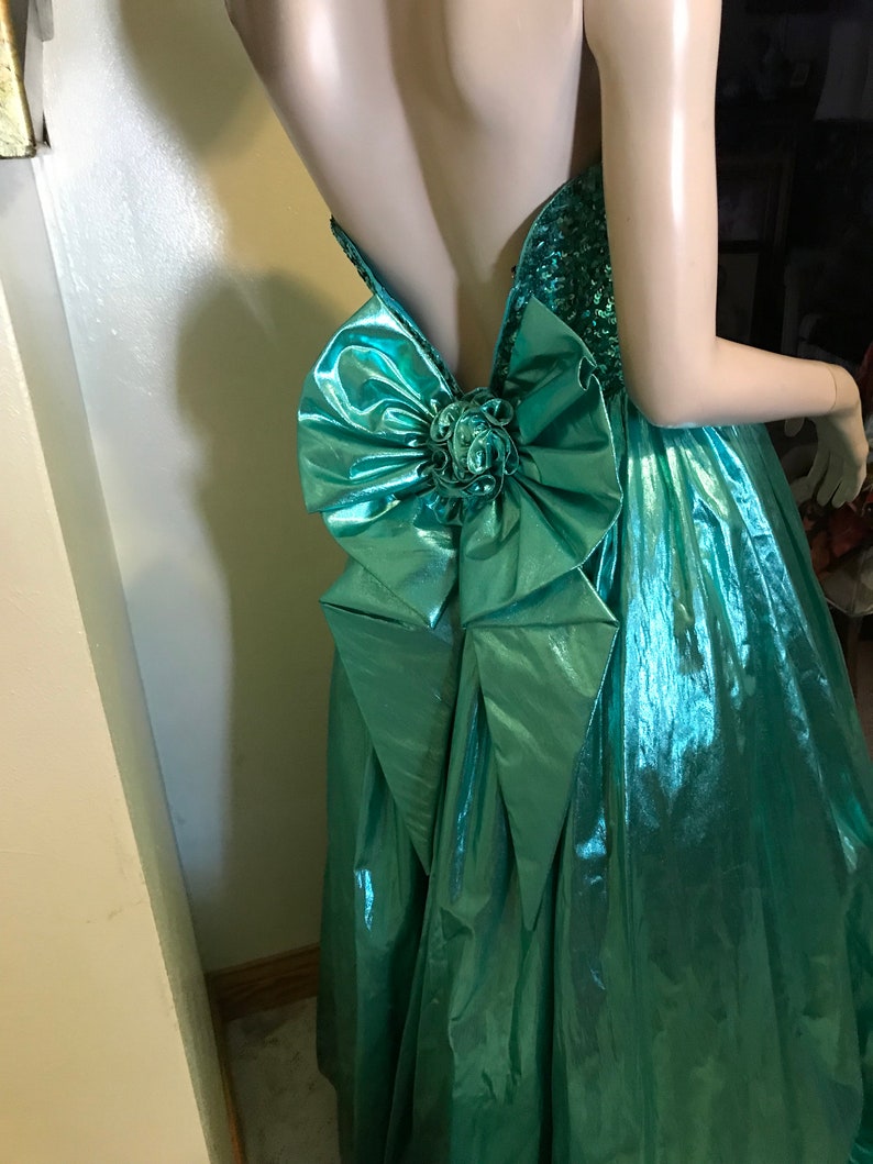 Vintage 80s Mike Benet Formals Green Sequin Lame Starlet Tulle | Etsy