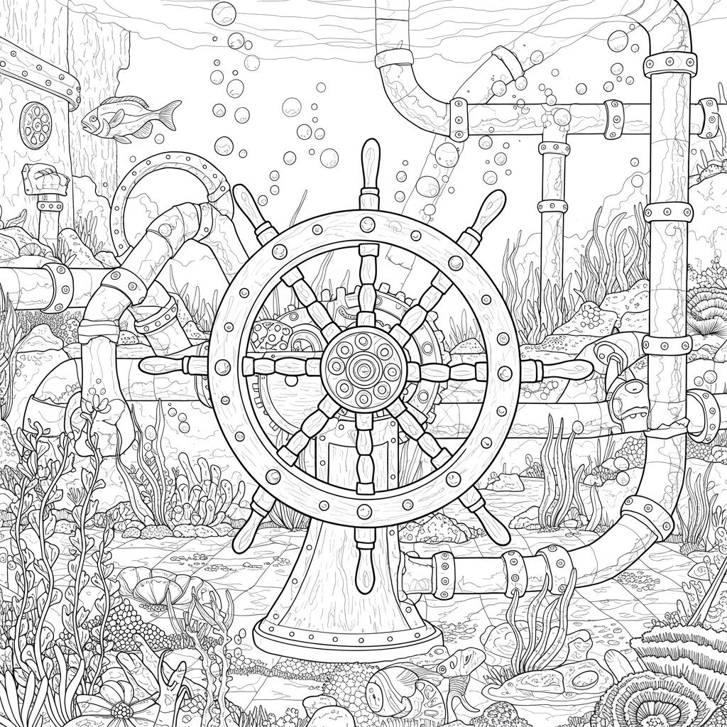 5 Nautical Coloring Pages for Adults (DIGITAL DOWNLOAD) - Etsy