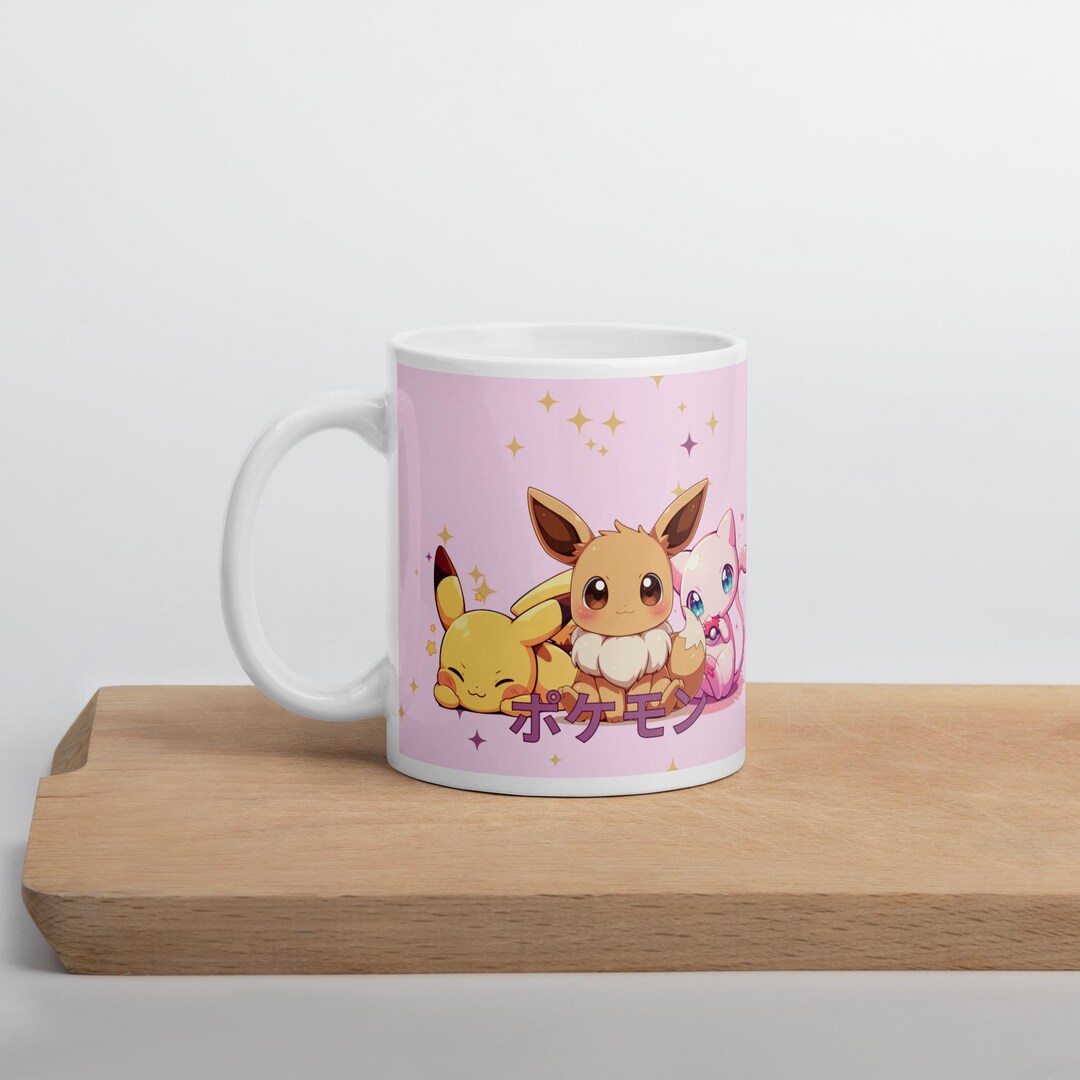 Ceramic Mug Evoli Mew Pikachu - Etsy