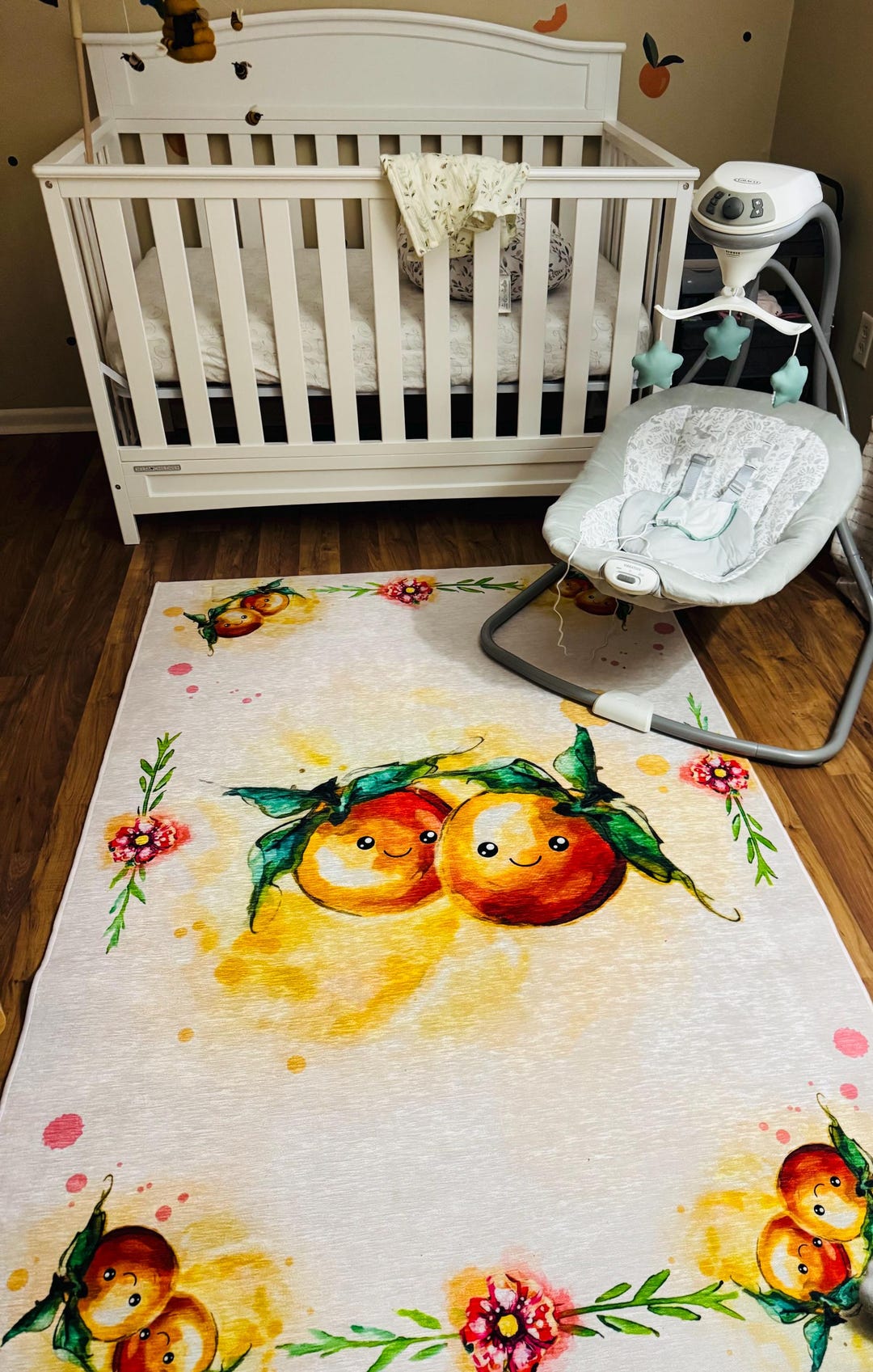 Pink Clementine Nursery Rugs, Child's Room Decor, Playroom Rug, Baby ...