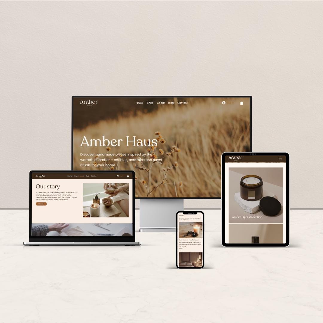 Amber Haus Wix Studio Template: Minimalist Ecommerce Website (digital ...