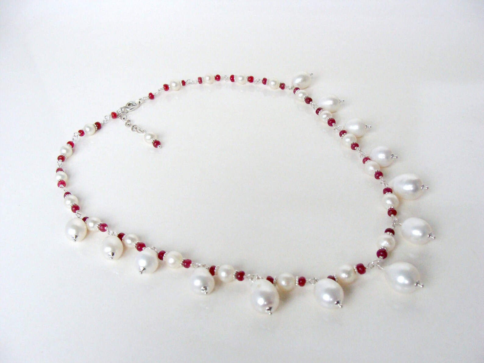 Pearl Ruby Necklace Opulent Elegant Collar Necklace Genuine - Etsy