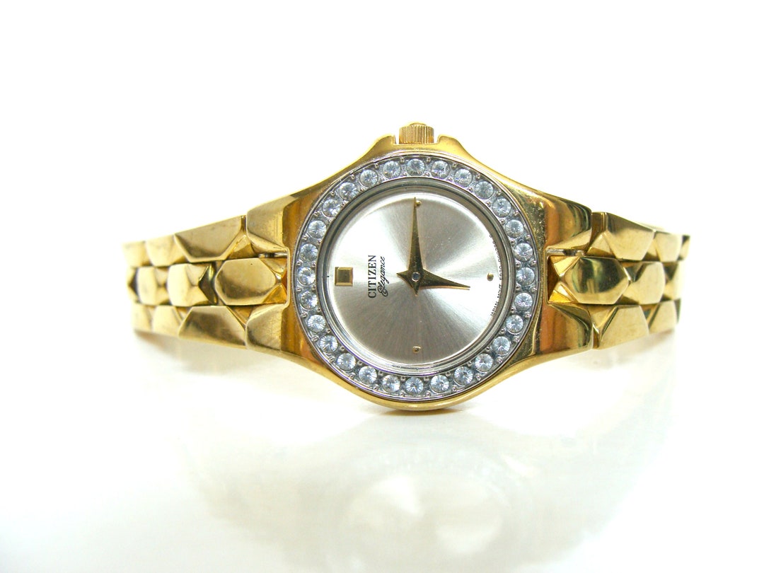 Reserved for Afsana Gently Used Citizen Elegance Crystal Bezel Goldtone ...