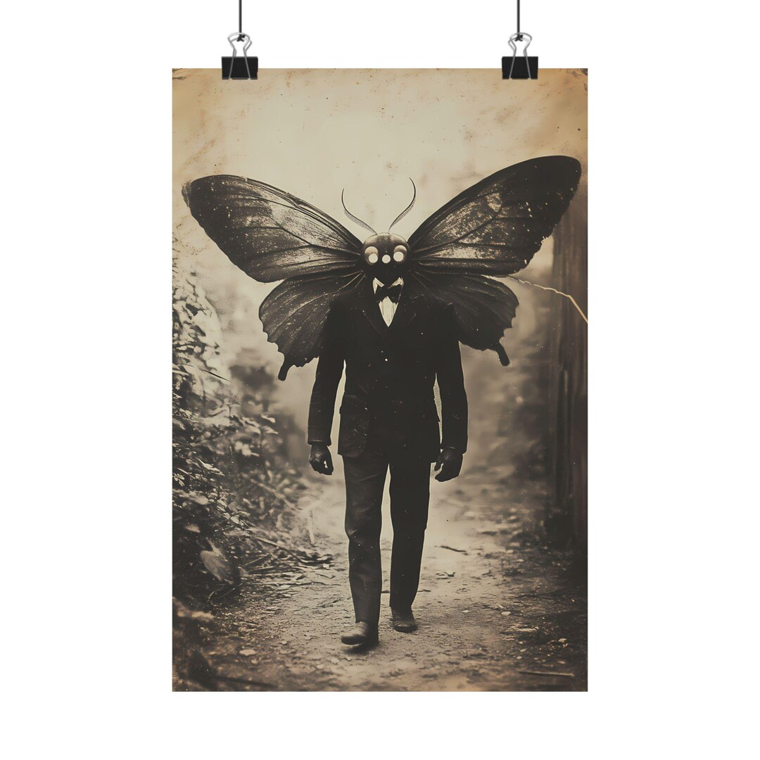 Mothman Cryptid Premium Matte Paper Poster, Victorian Vintage, Gothic ...