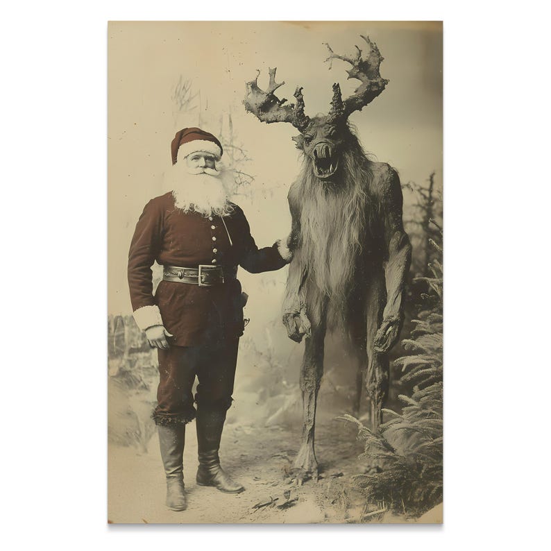 Santa and the Wendigo Premium Matte/glossy Paper Poster, Victorian ...