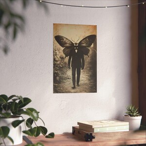 Mothman Cryptid Premium Matte Paper Poster, Victorian Vintage, Gothic ...