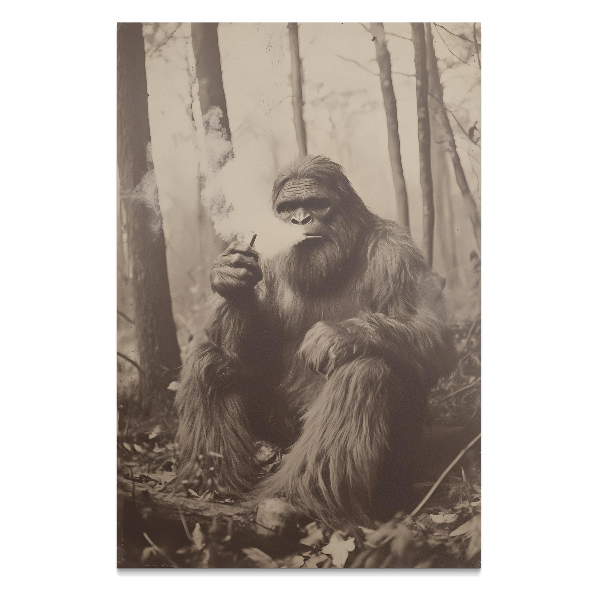 Bigfoot Smoking Premium Matte/glossy Paper Poster, Victorian Vintage ...