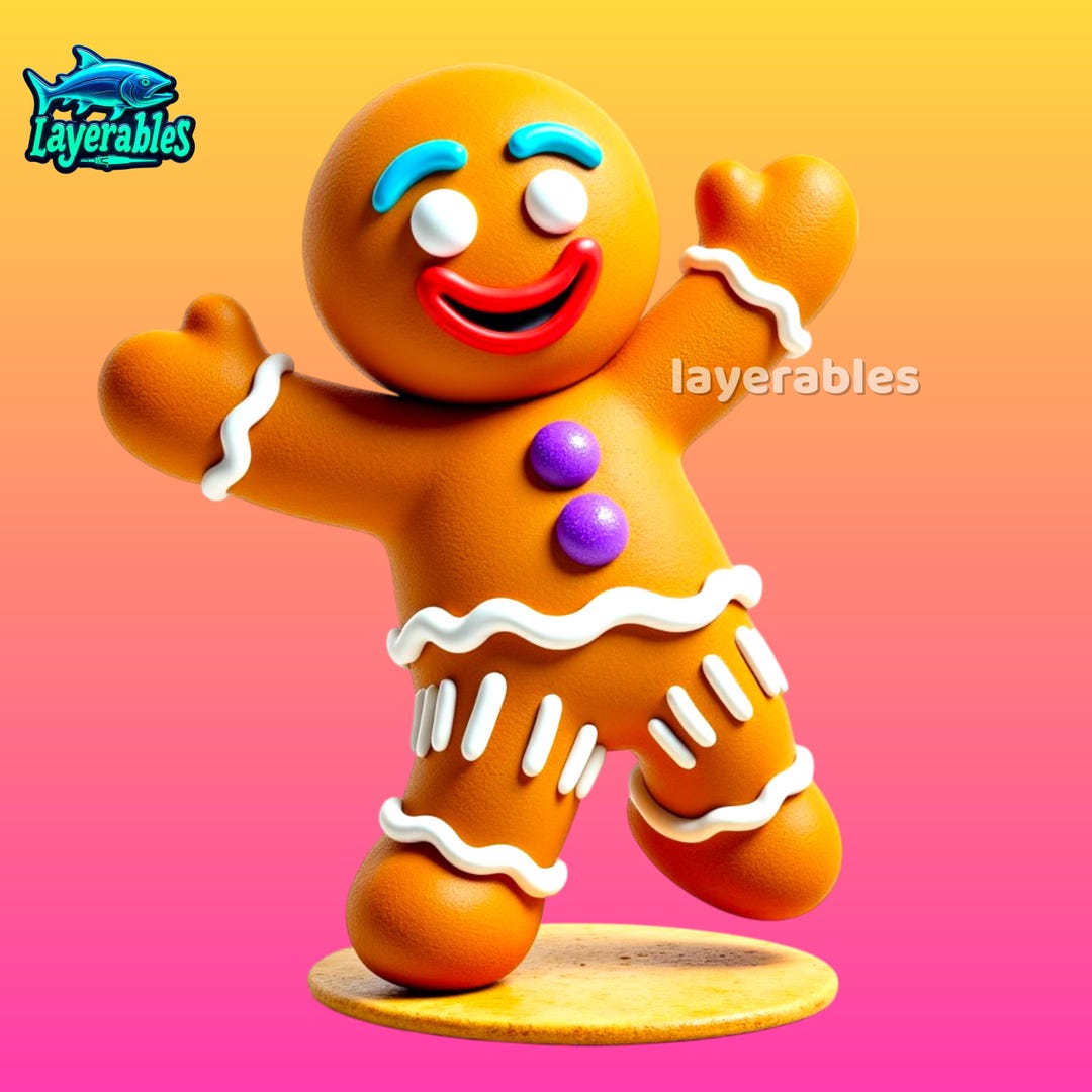 Gingerbread Man STL – Chibi Shrek Cookie 3D Print Figure – Festive ...