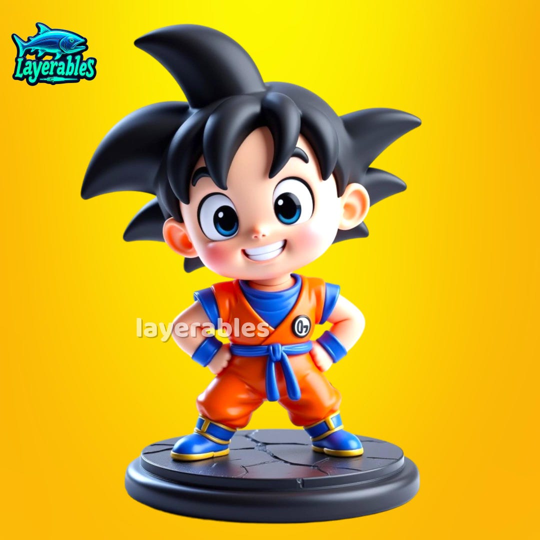Chibi Saiyan Boy STL File – Cute Anime-style 3D Print Model – Warrior ...