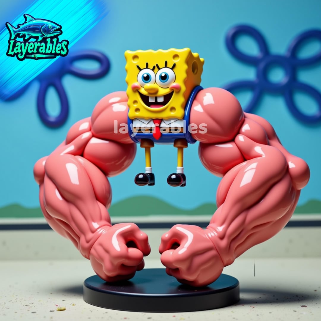 Chibi Muscle Spongebob 3D Printable STL File - Etsy