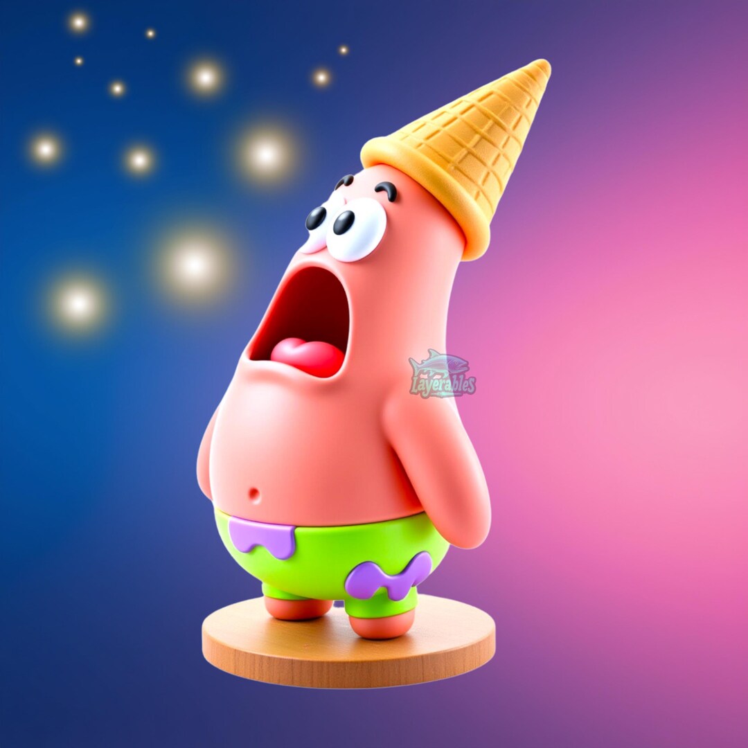 Chibi Starfish STL – Funny Ice Cream Cone Head 3D Print – Goofy Sea Fan ...
