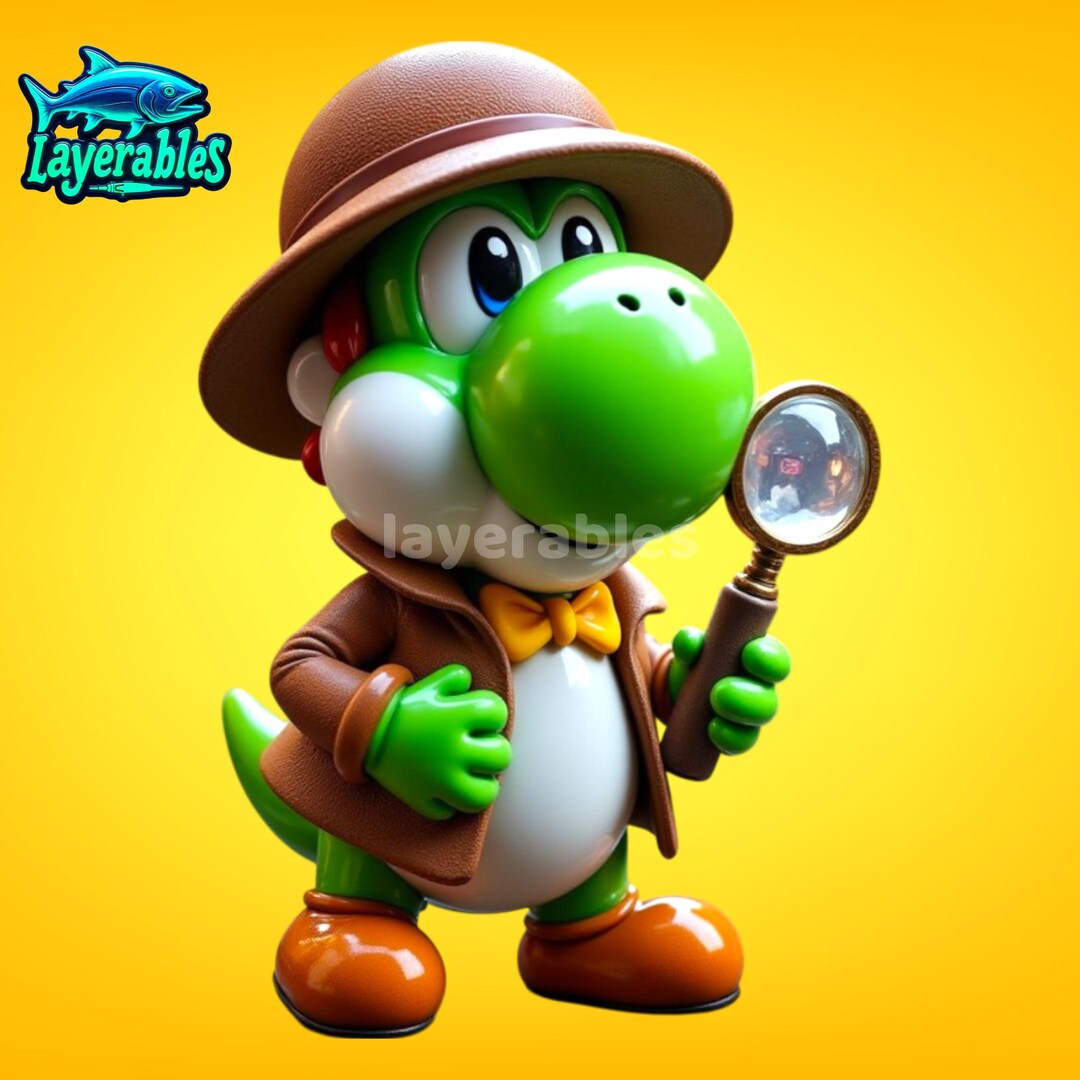 Chibi Detective Yoshi 3D Printable STL File - Cute and Clever Mystery ...