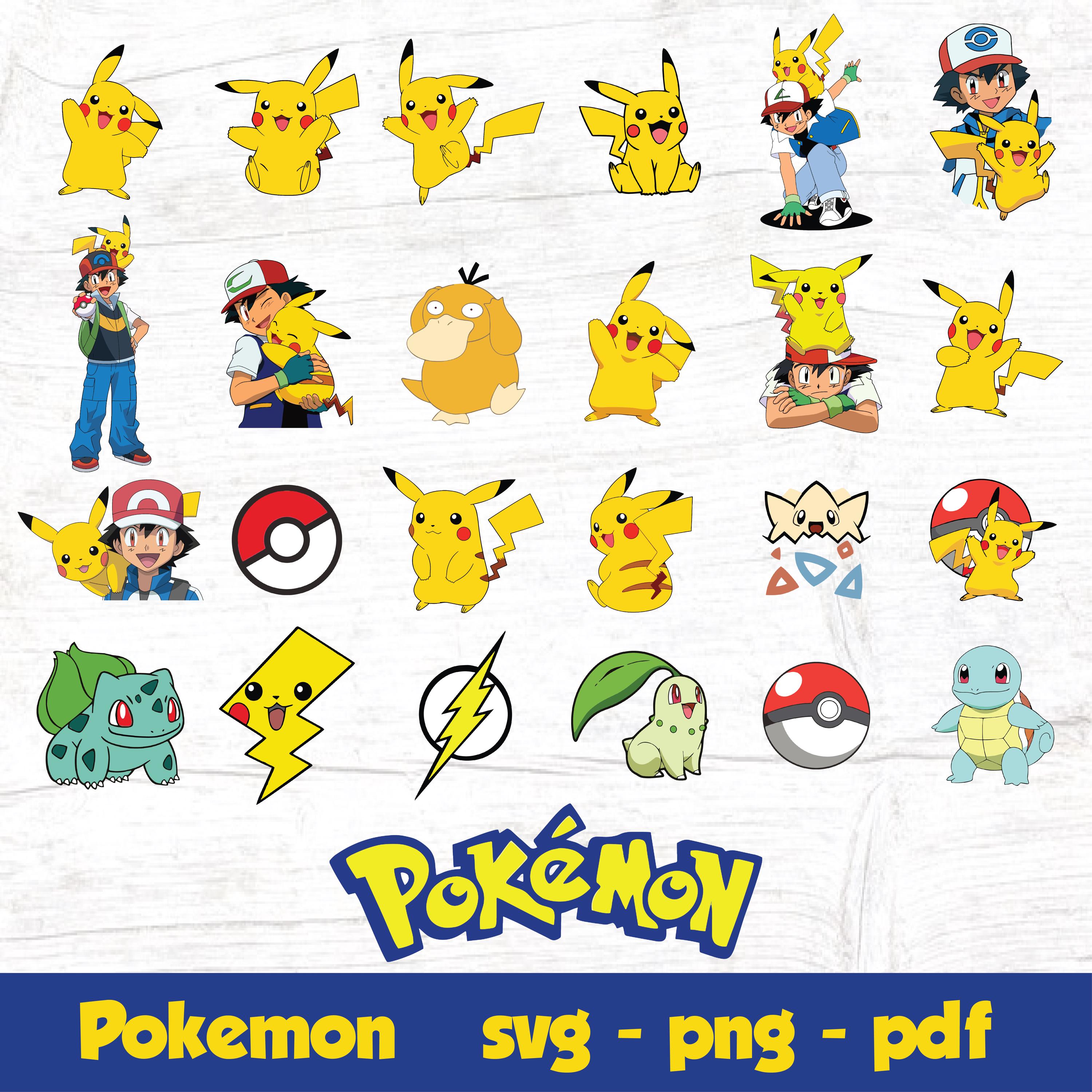 Pokemon SVG Bundle, Pokemon Font Svg, Pikachu Svg Files for Cricut and ...