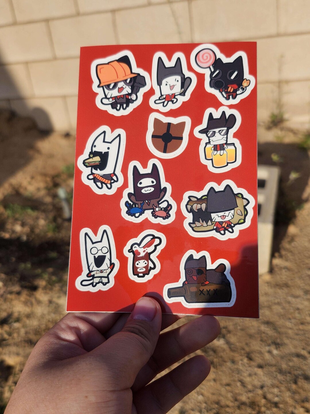 Team Fort the Second (TF2) Little Meow Meows 4x6 Waterproof Vinyl ...