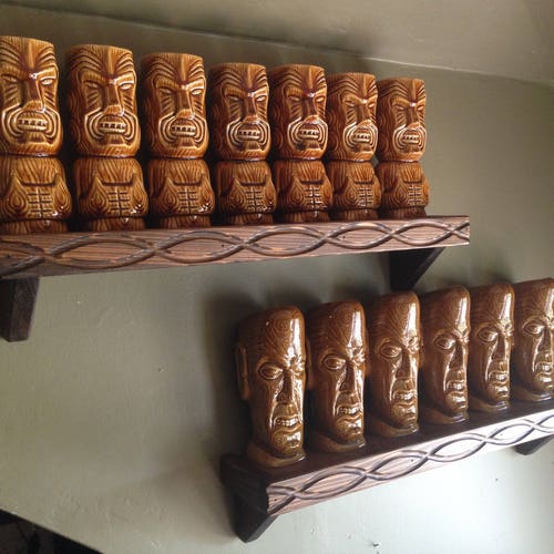 Witco Style Carved Wood Tiki Shelf Display Wall Unit - Etsy